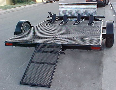 Custom Built Motorcycle Trailer with Mesh Deck and Custom Box - Shadow ...